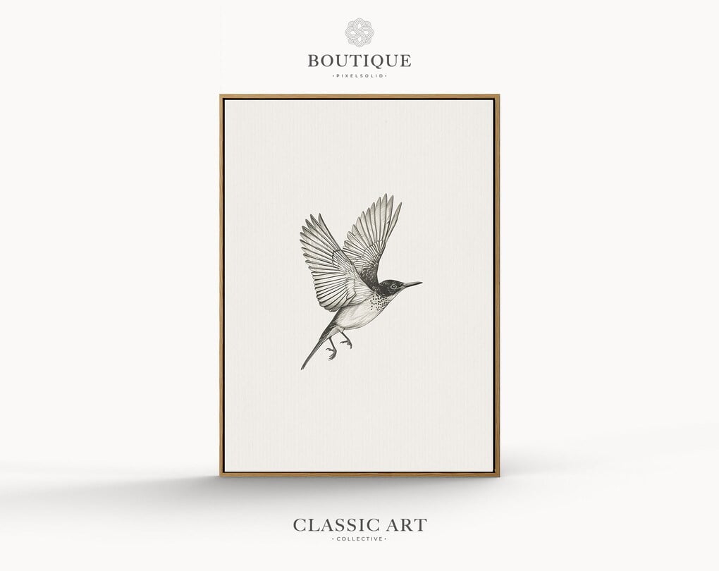 Neutral Bird Sketch, Classy Animal Drawing Print, Farmhouse Wall Decor ...