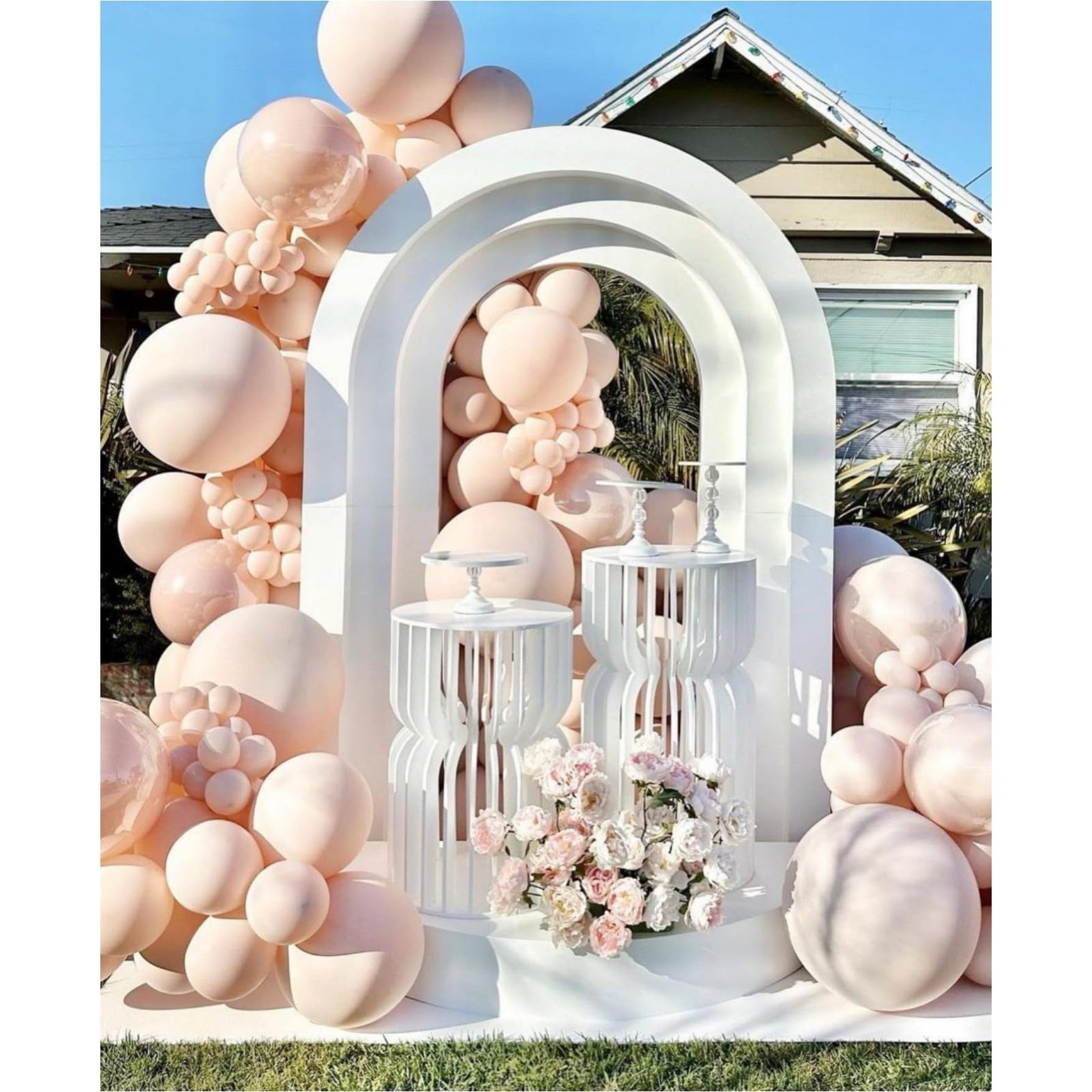 Neutral Blush Balloon Arch Kit - Double Stuffed Peach & Ivory Balloons ...