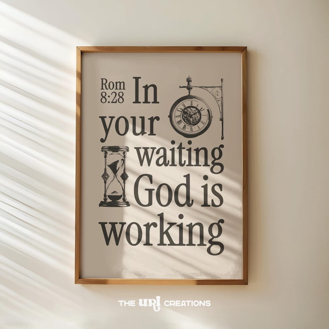 Neutral Christian Wall Art Bible Verse Poster Beige Motivational Quote ...