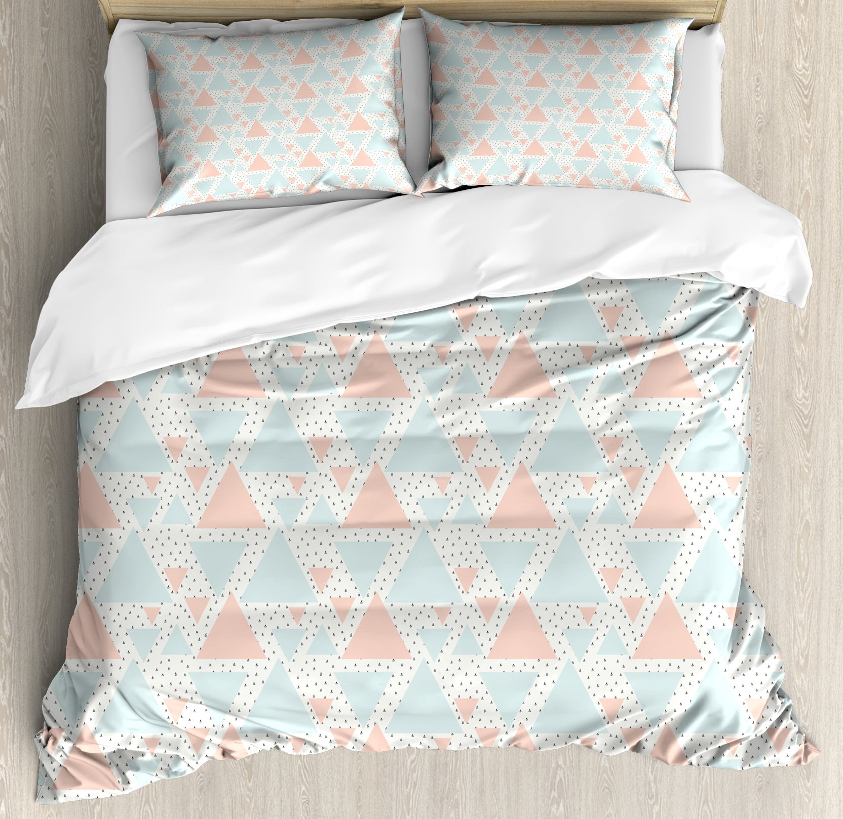 Neutral Color Duvet Cover Set, Triangles Geometric Hipster Minimalist ...