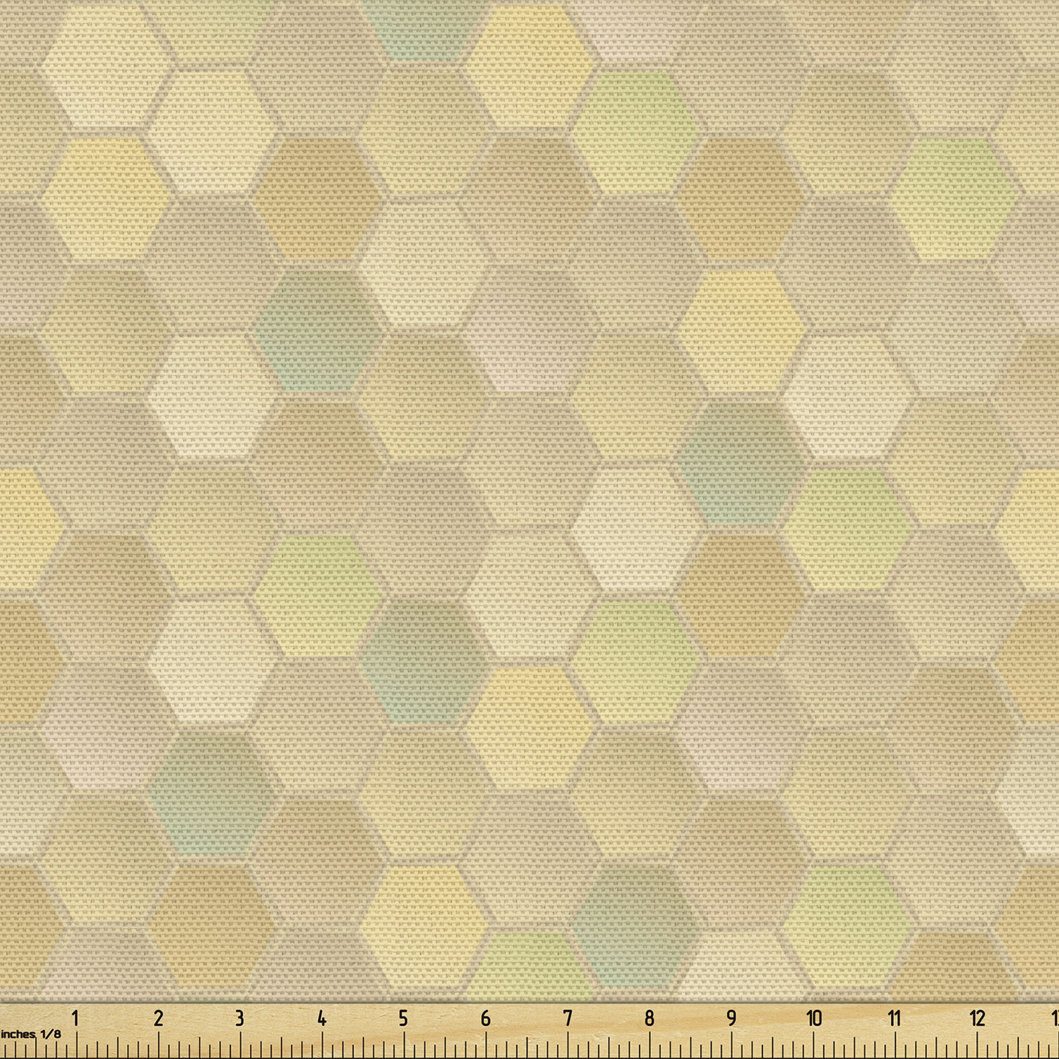 Ambesonne Neutral Color Fabric by the Yard Upholstery, Pastel Hexagons ...