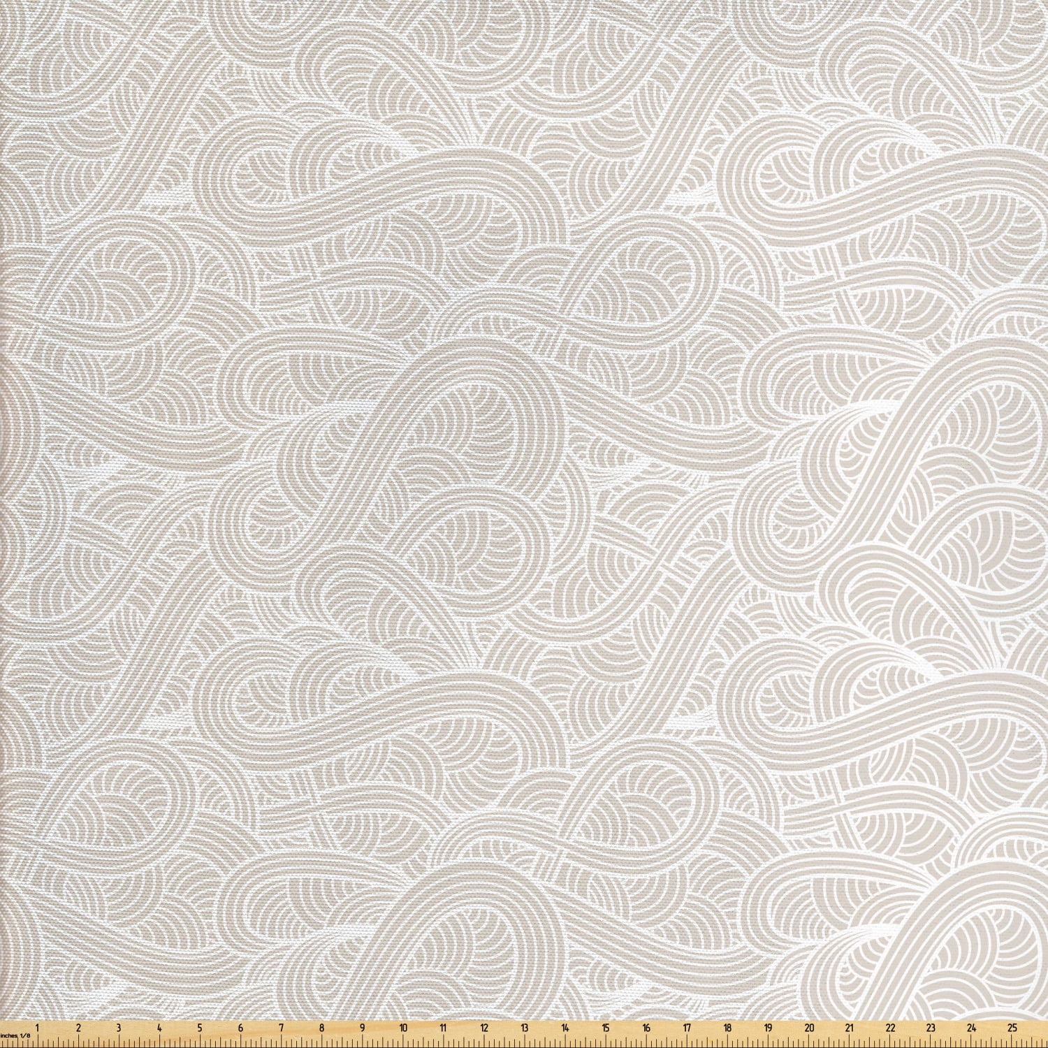 Ambesonne Neutral Color Fabric by the Yard Upholstery, Pastel Doodle ...