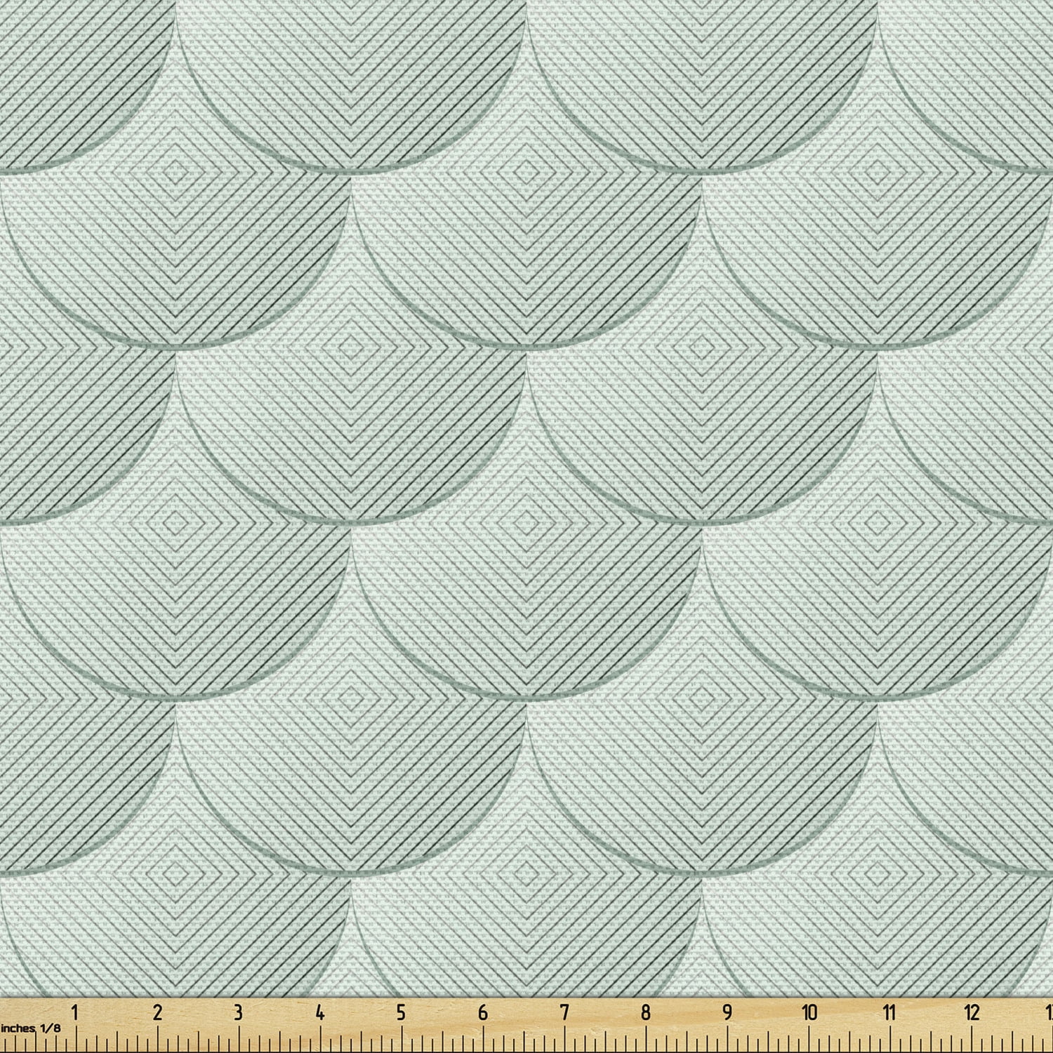 Ambesonne Neutral Color Fabric by the Yard Upholstery, Circles Along ...