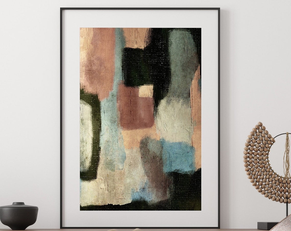 Neutral Earth Tone Abstract Wall Art: Minimalist Contemporary Painting Wall Art, Modern Wall ...