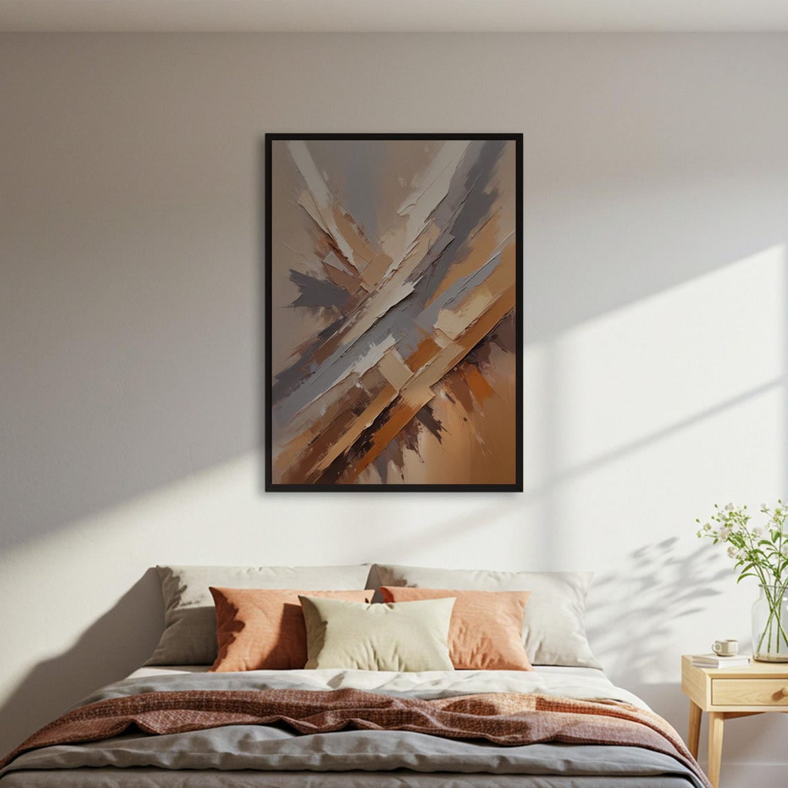 Neutral Earth Tone Art Poster Print, Framedunframed Large Poster, Beige ...