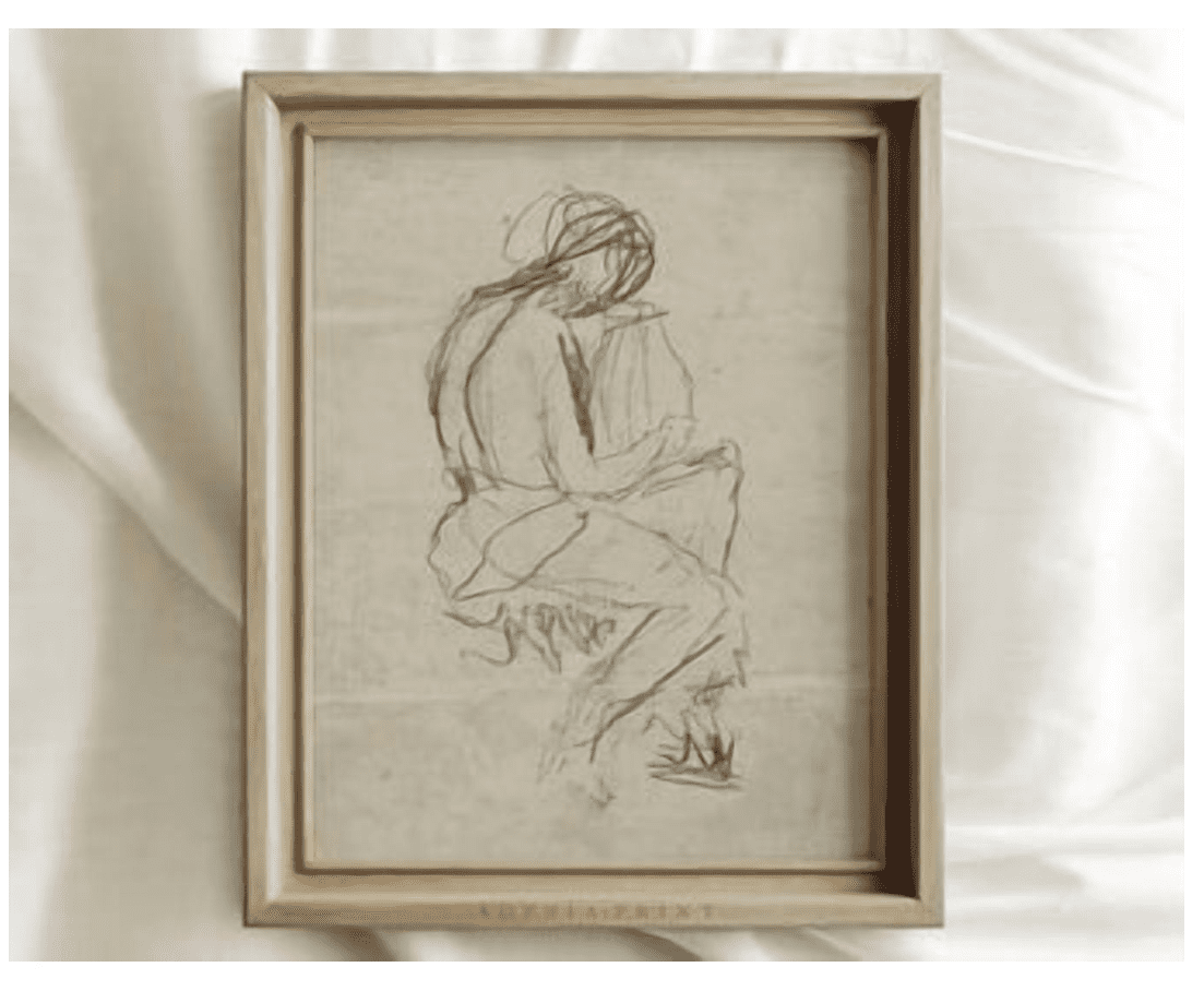 Neutral Figure Sketch Poster Vintage Woman Abstract Drawing Line ...
