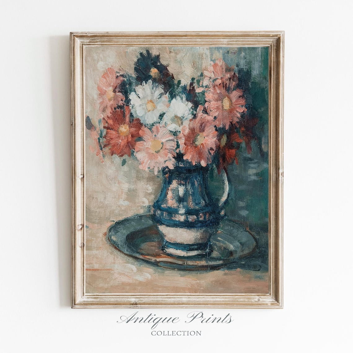 Neutral Flowers Vase Vintage Wall Art, Still Life, Antique Flowers ...