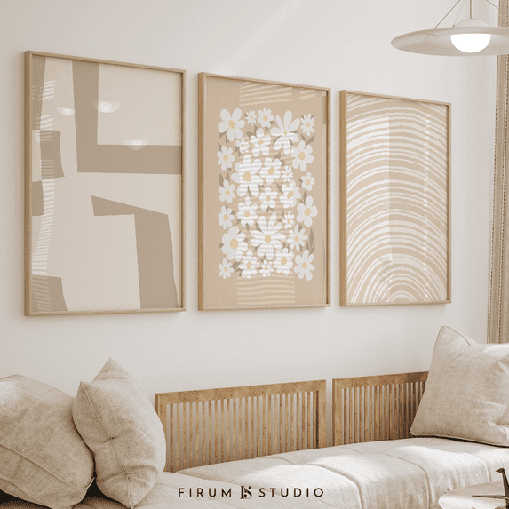 Neutral Gallery Wall Eclectic Poster Set Set 3 , Poster Only - Walmart.com