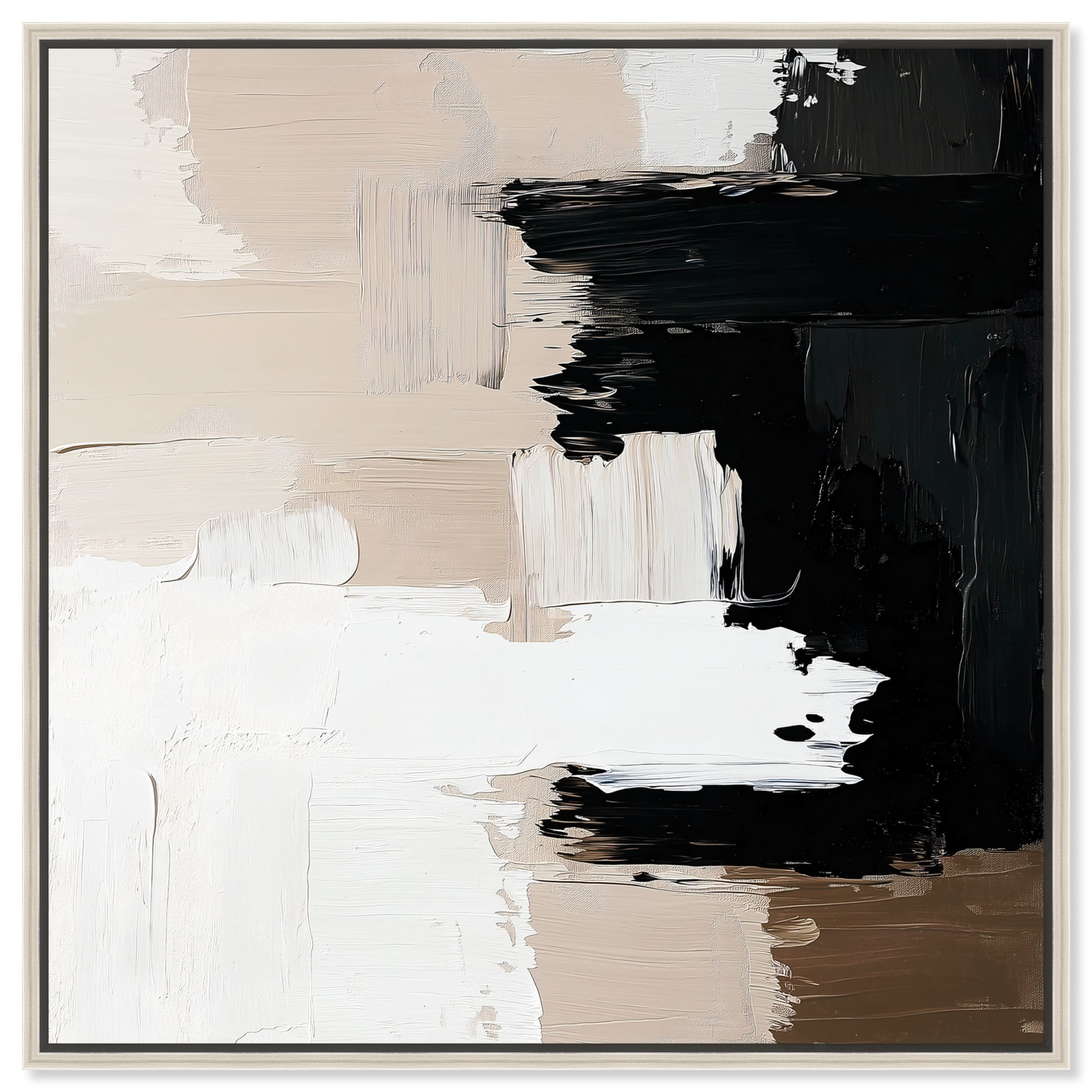 Neutral Ground Canvas Gemstone Abstract Art by Art Remedy, Silver Frame ...