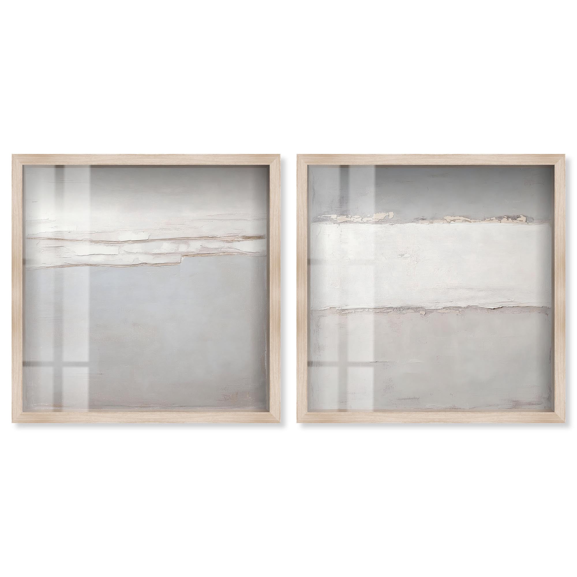 Neutral Luxe Abstracts 2 Panel Set Shadowbox Print Abstract Wall Art by ...