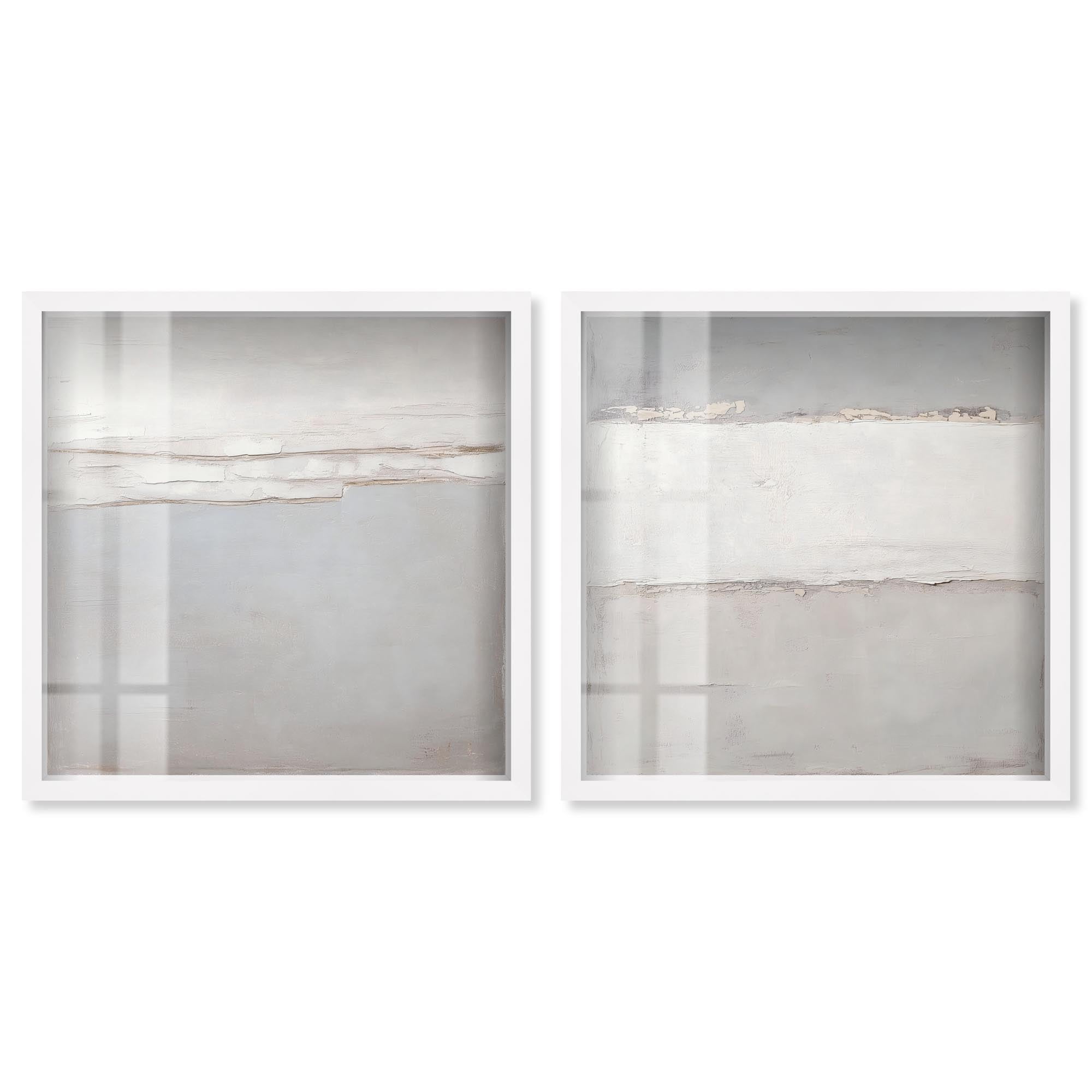Neutral Luxe Abstracts 2 Panel Set Shadowbox Print Abstract Wall Art by ...