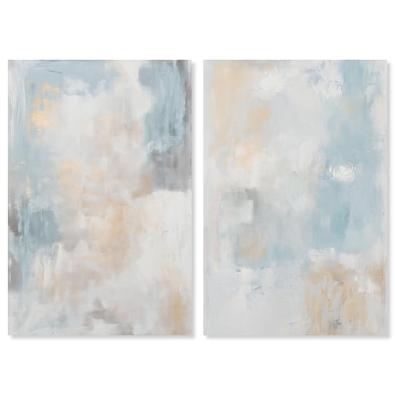 Neutral Modern Min Abstract 2 Panel Set Canvas Print Minimalist Wall ...