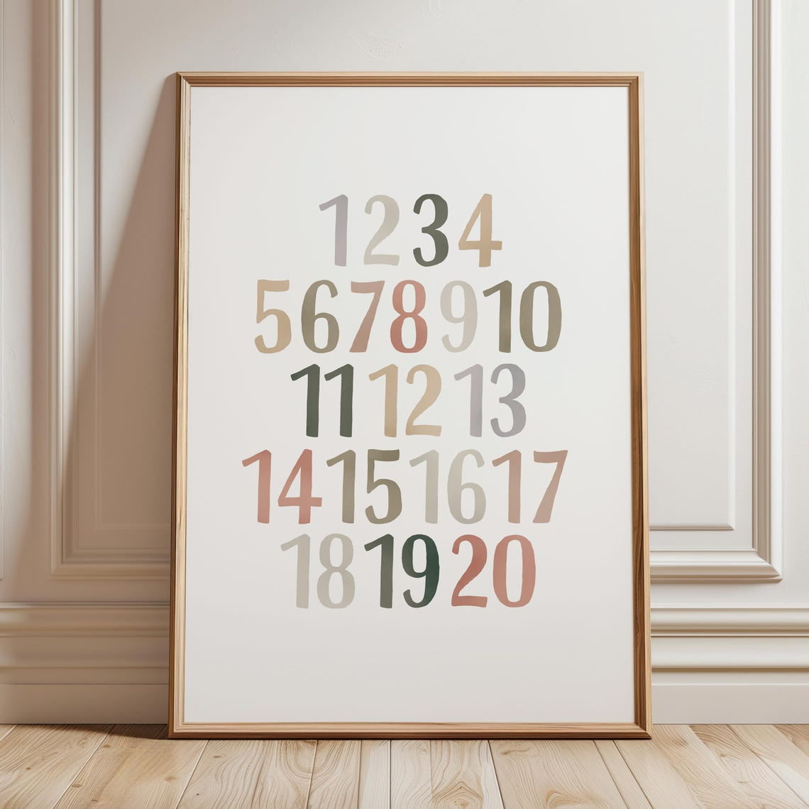 Neutral Numbers Poster, Educational Poster, Homeschool Decor, Numbers 1 ...
