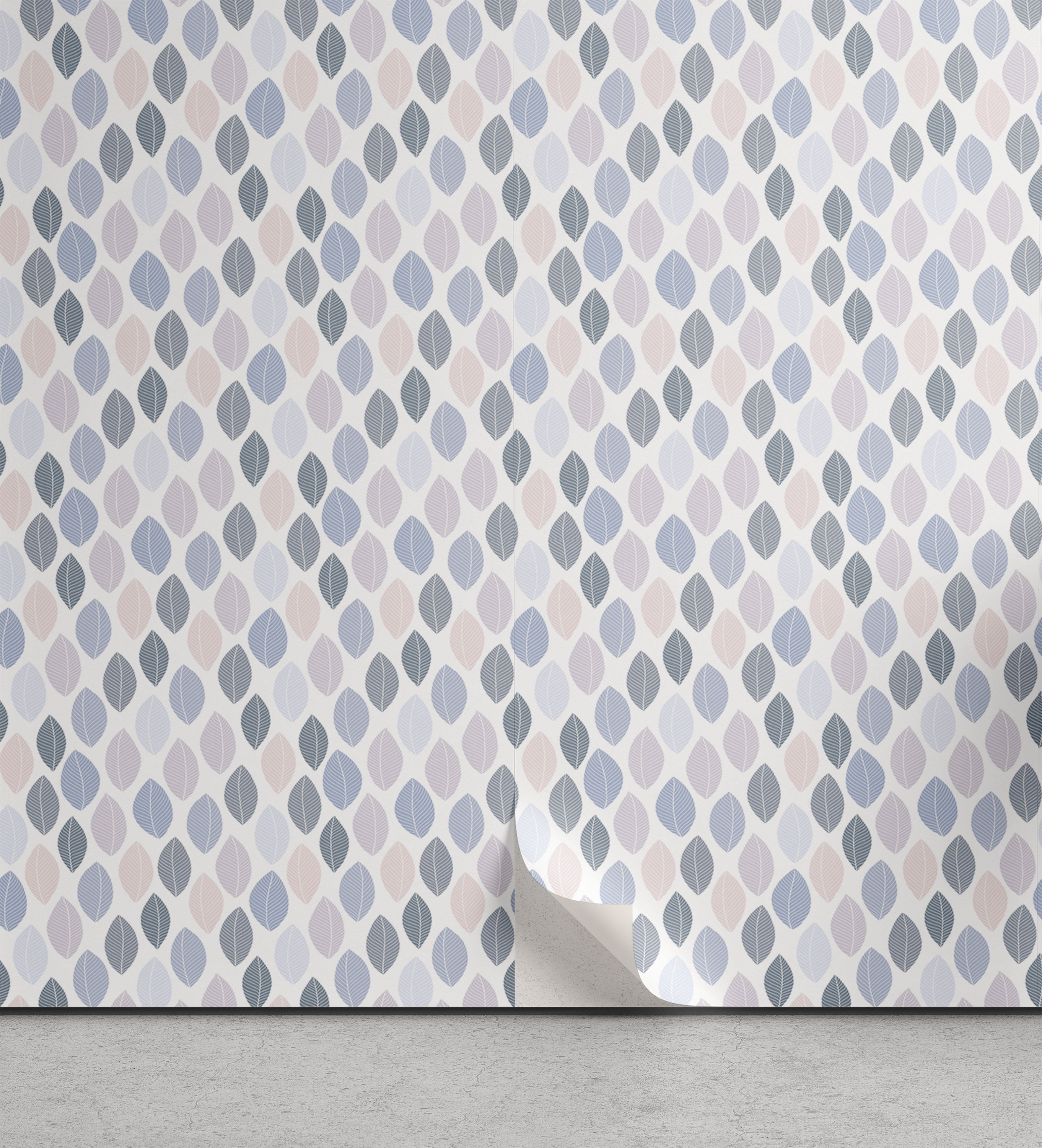 Neutral Peel & Stick Wallpaper, Minimalist Leaves Foliage Orderly ...