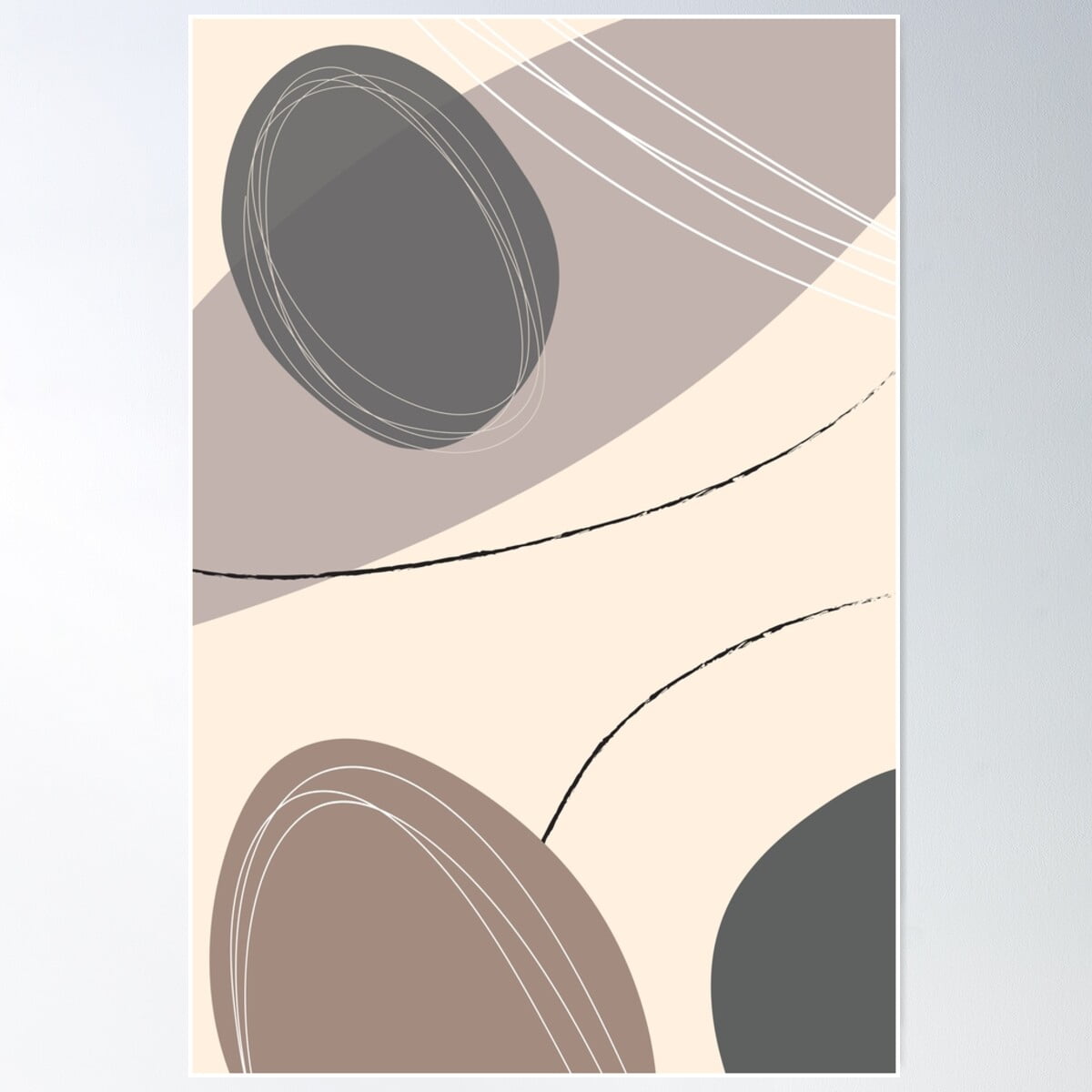 Neutral And Quiet Abstract Art With Classy And Elegant Geometry In A ...