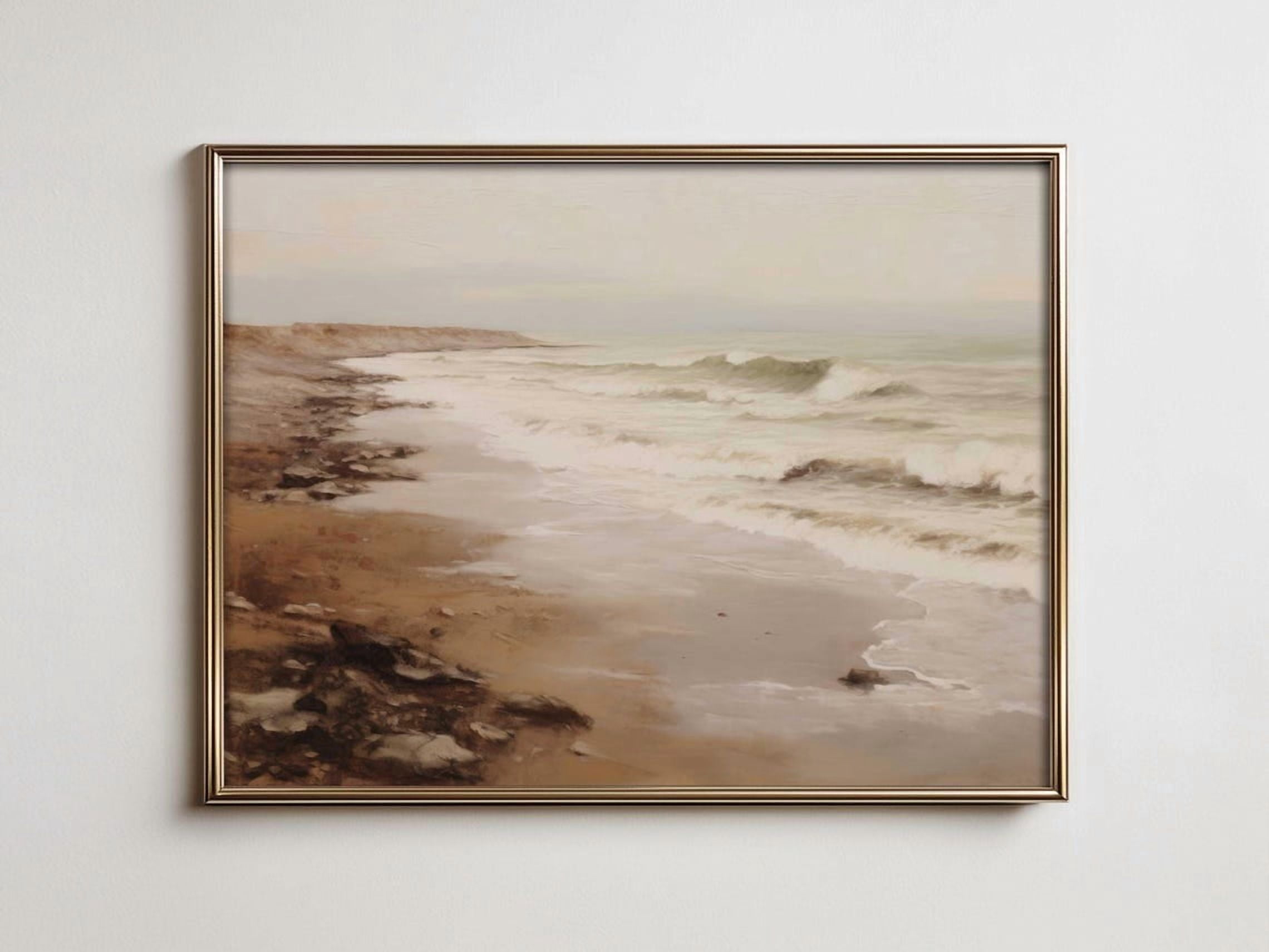Neutral Seascape, Calm Storm Ocean Waves 2847 UNFRAMED Poster, 12x18 ...