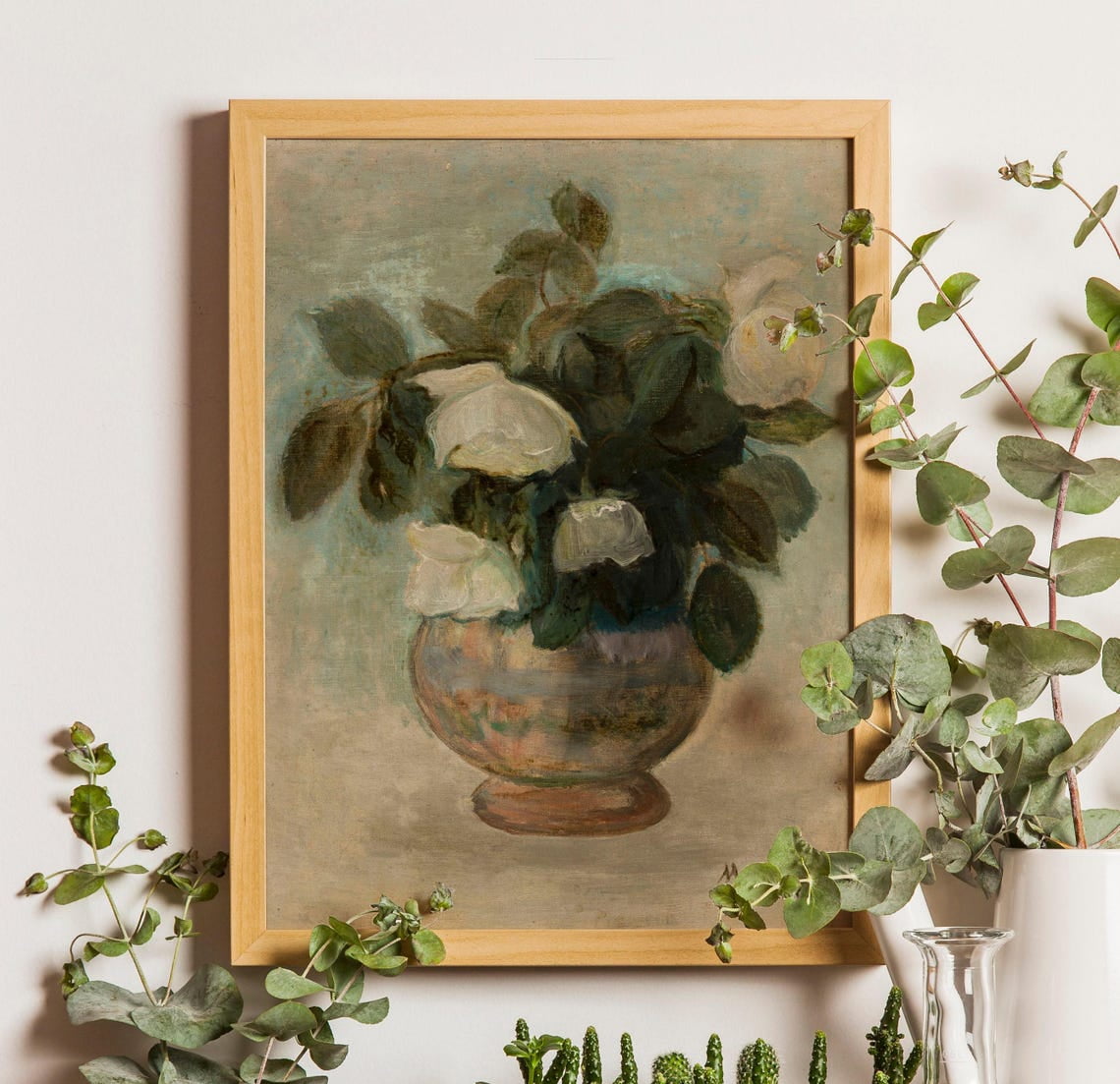 Neutral Still Life Roses, Vintage Botanical Poster, Farmhouse Decor ...