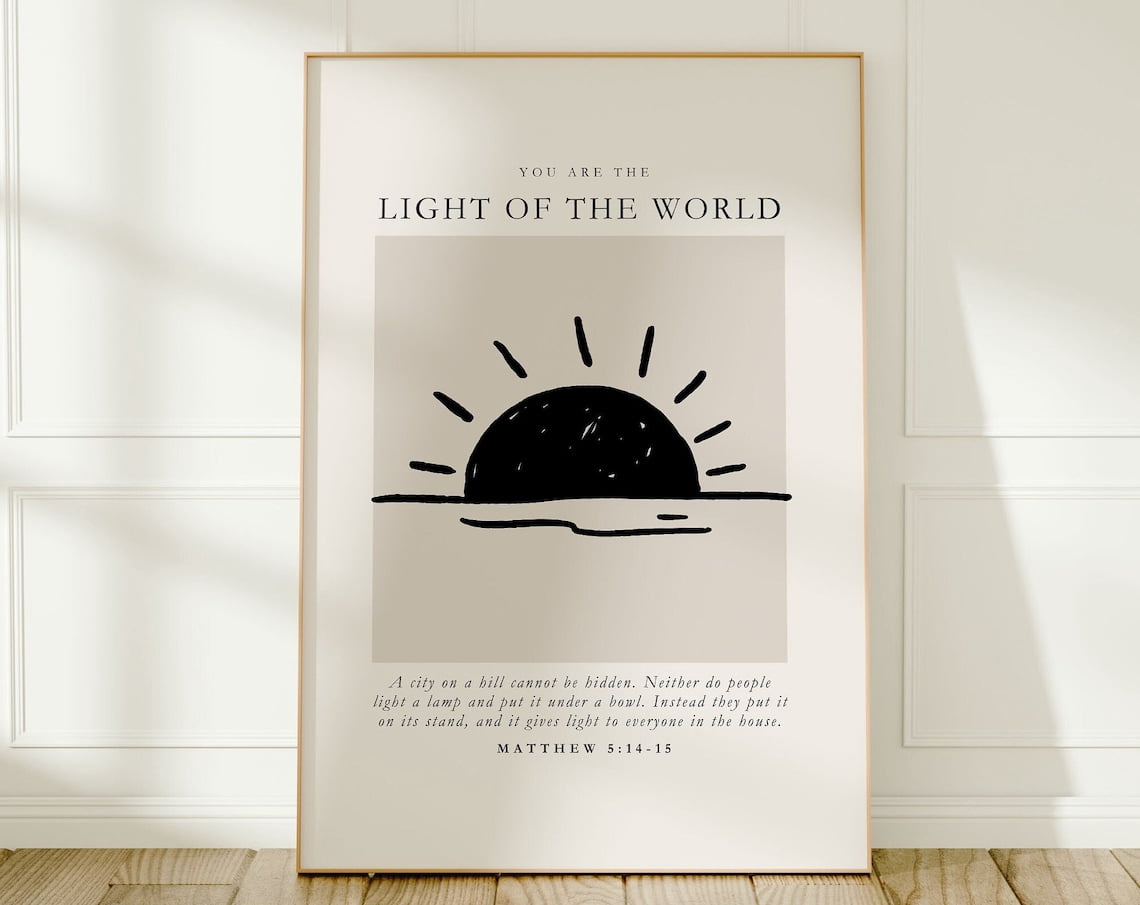 Neutral Sunrise Bible Print For Christian Office Wall Decor For New ...