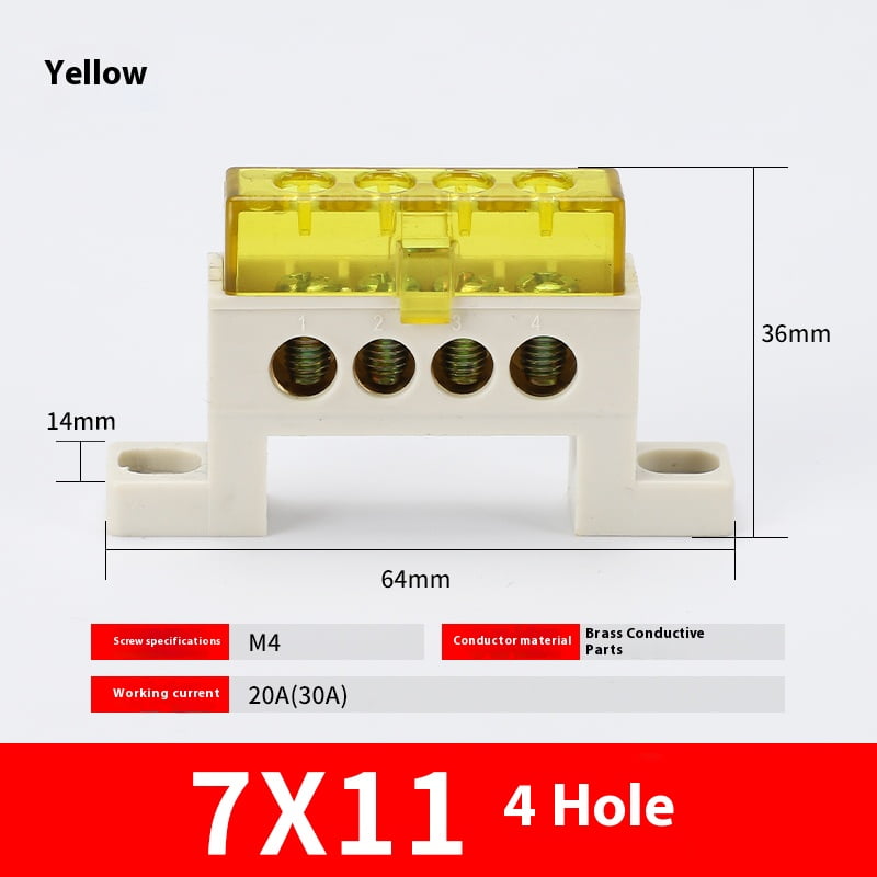 Neutral Terminal 3/4/5/6/7/10/12/15-Hole Distribution Box Terminal Dust ...