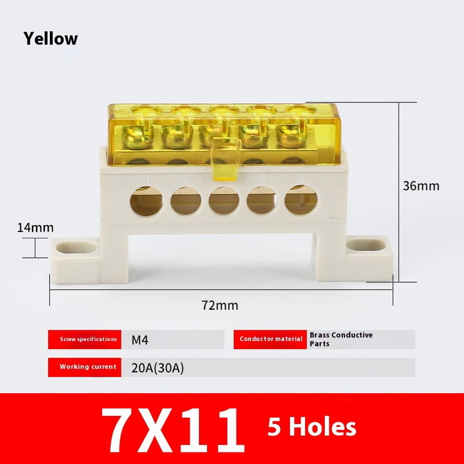 5Pcs Brass Terminals, Distribution Box Terminals, Dustproof Cable ...