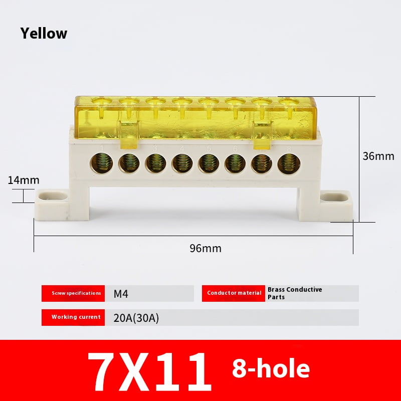Neutral Terminal 3/4/5/6/7/10/12/15-Hole Distribution Box Terminal Dust ...