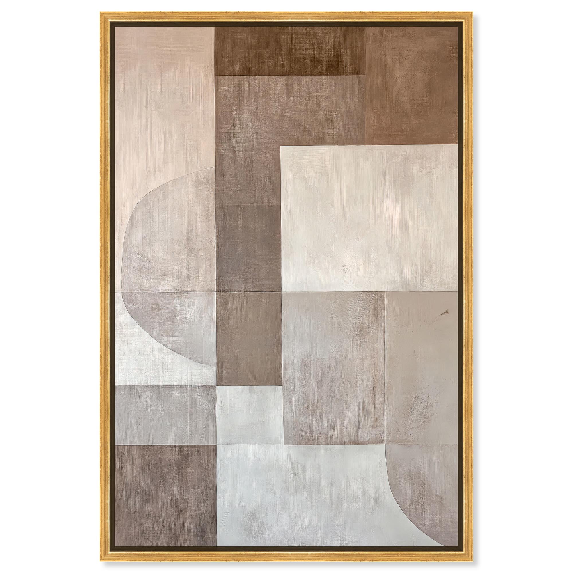 Neutral Tone Blocks II Canvas Boho Geometric Art by Art Remedy, Gold ...