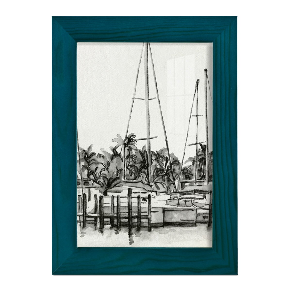 Neutral Tropics I - Framed Print w/glass - Ocean Blue - Walmart.com