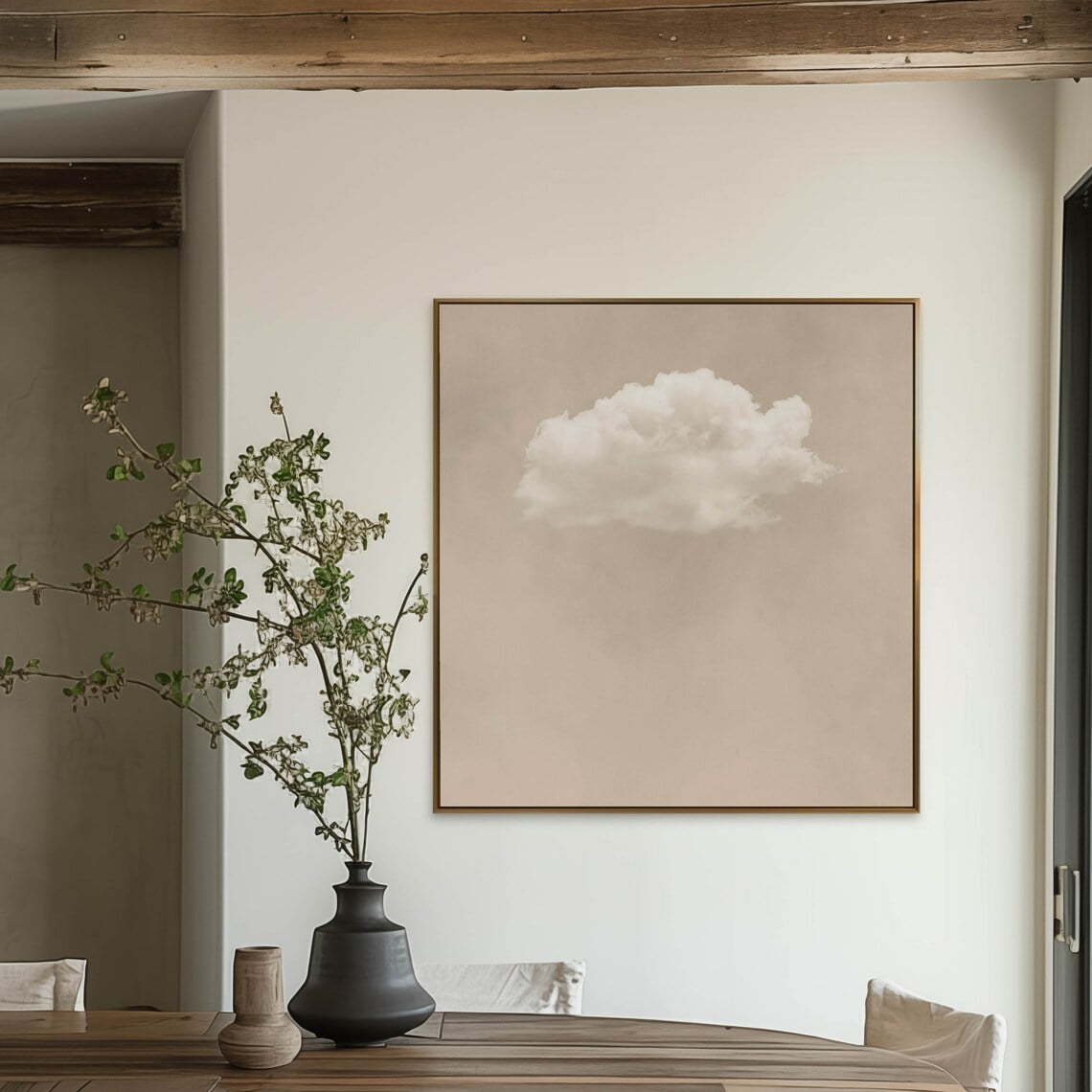 Neutral Vintage Moody Cloud Wall Art, Modern Farmhouse Decor ...