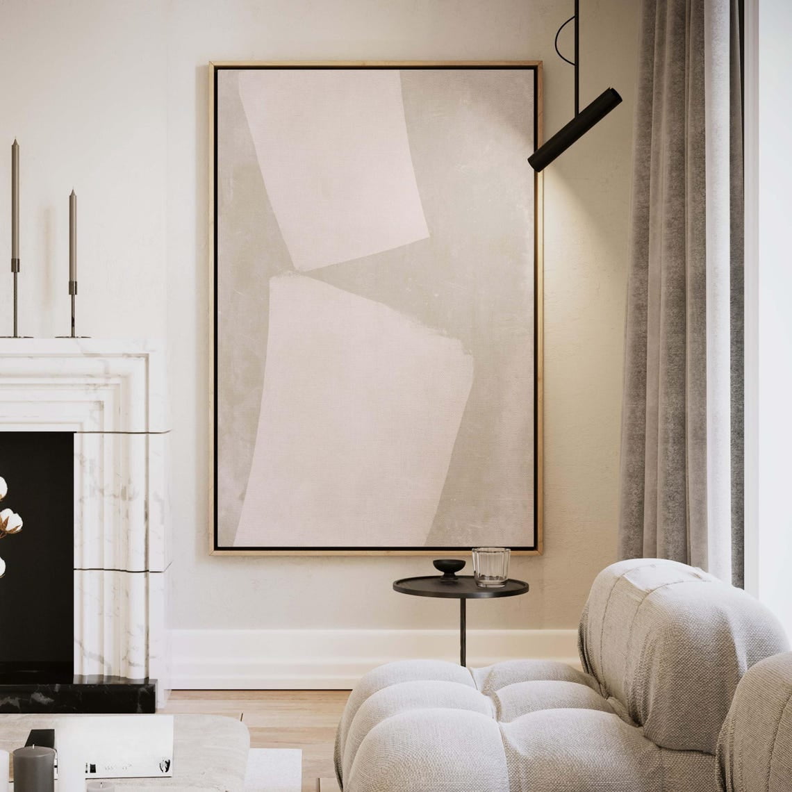 Neutral Wabi Sabi Wall Art, Minimalist Abstract Bedroom Art, Floating ...