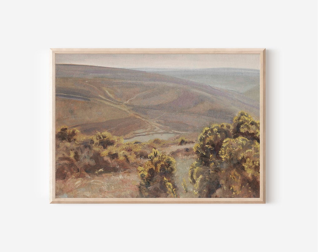 Neutral Wall Art Landscape Oil Painting Cottage Core Decor Downloadable ...