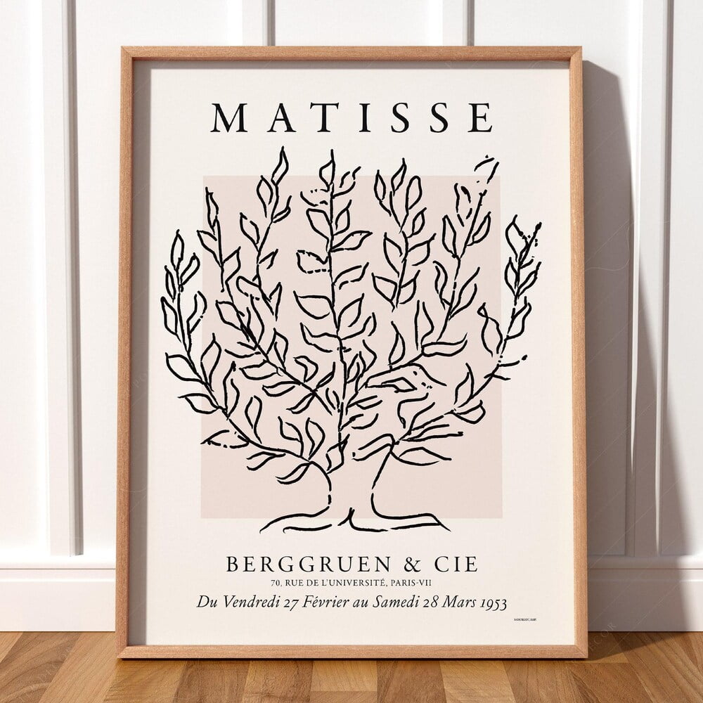 Neutral Wall Decor, Matisse Tree, Line Art, Minimal Wall Decor, Leaf ...