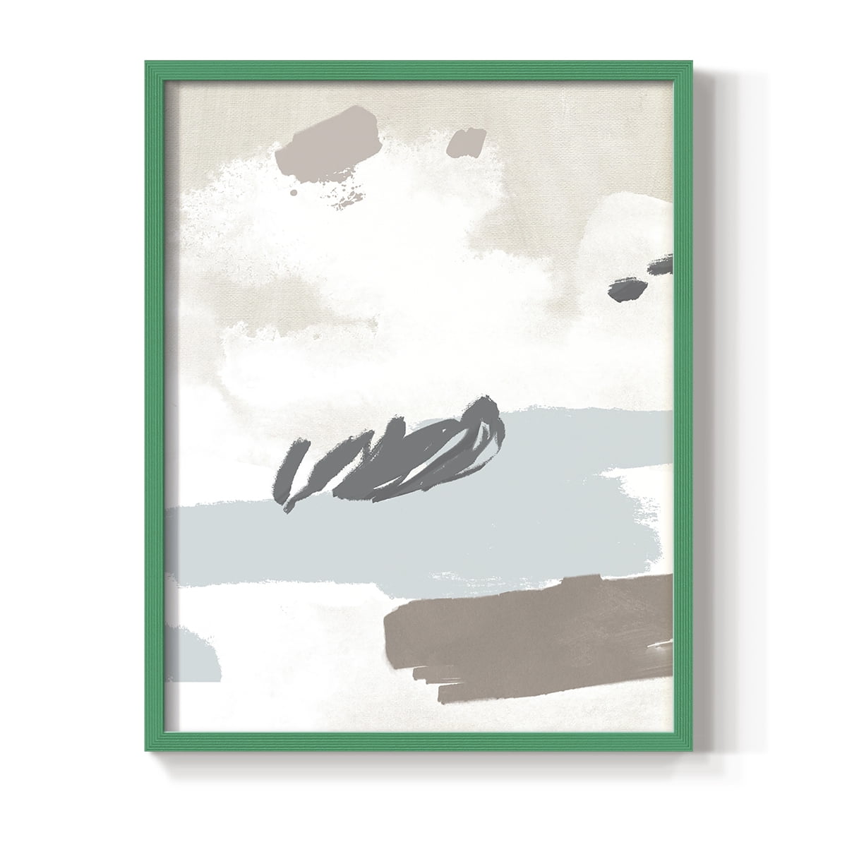 Neutral Wash II Framed Print in Green Solid Wood Framed Print No Nail ...