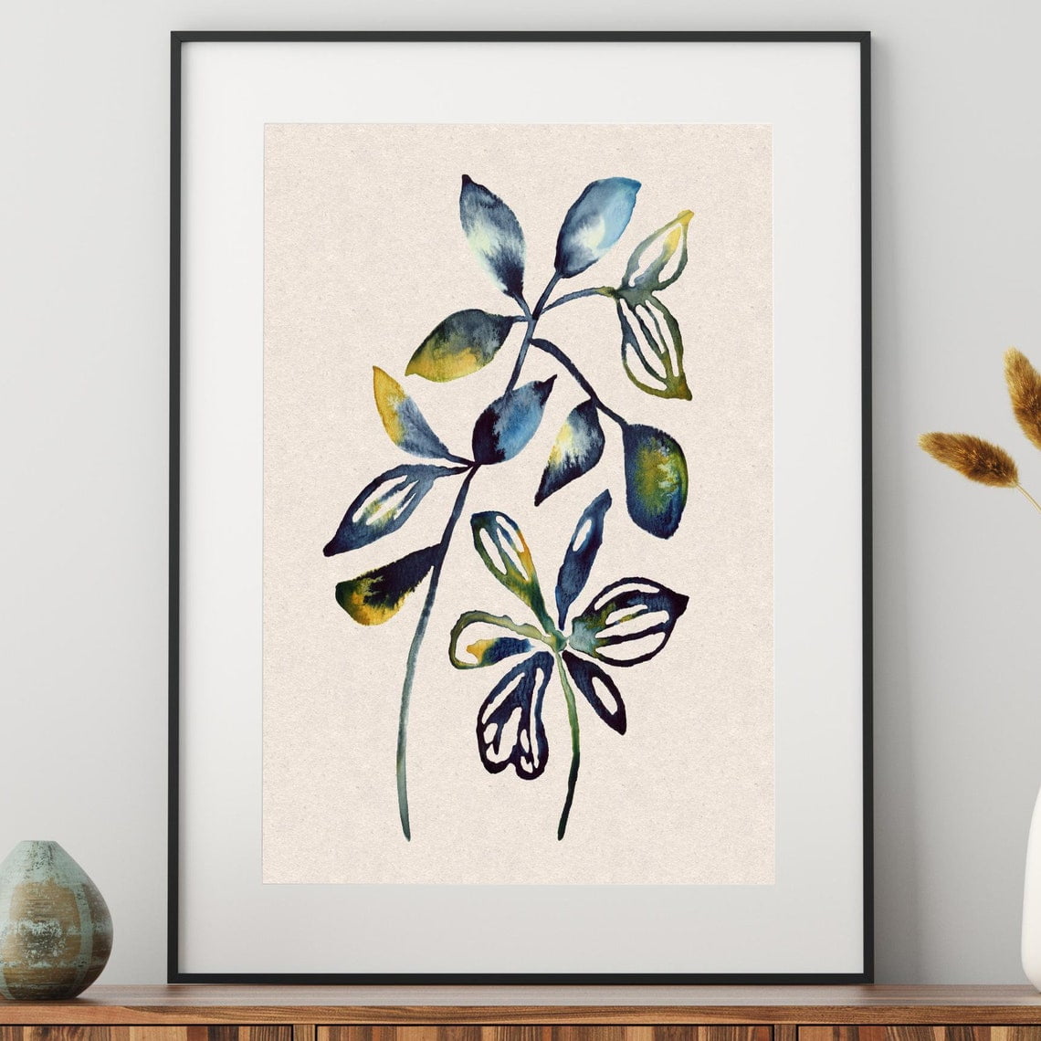 Neutral Watercolor Abstract Floral Botanical Wall Art Painting Modern ...