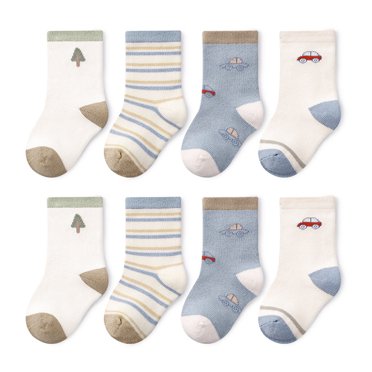 Touched by Nature Baby Unisex Organic Cotton Socks, Neutral Stripes, 12 ...