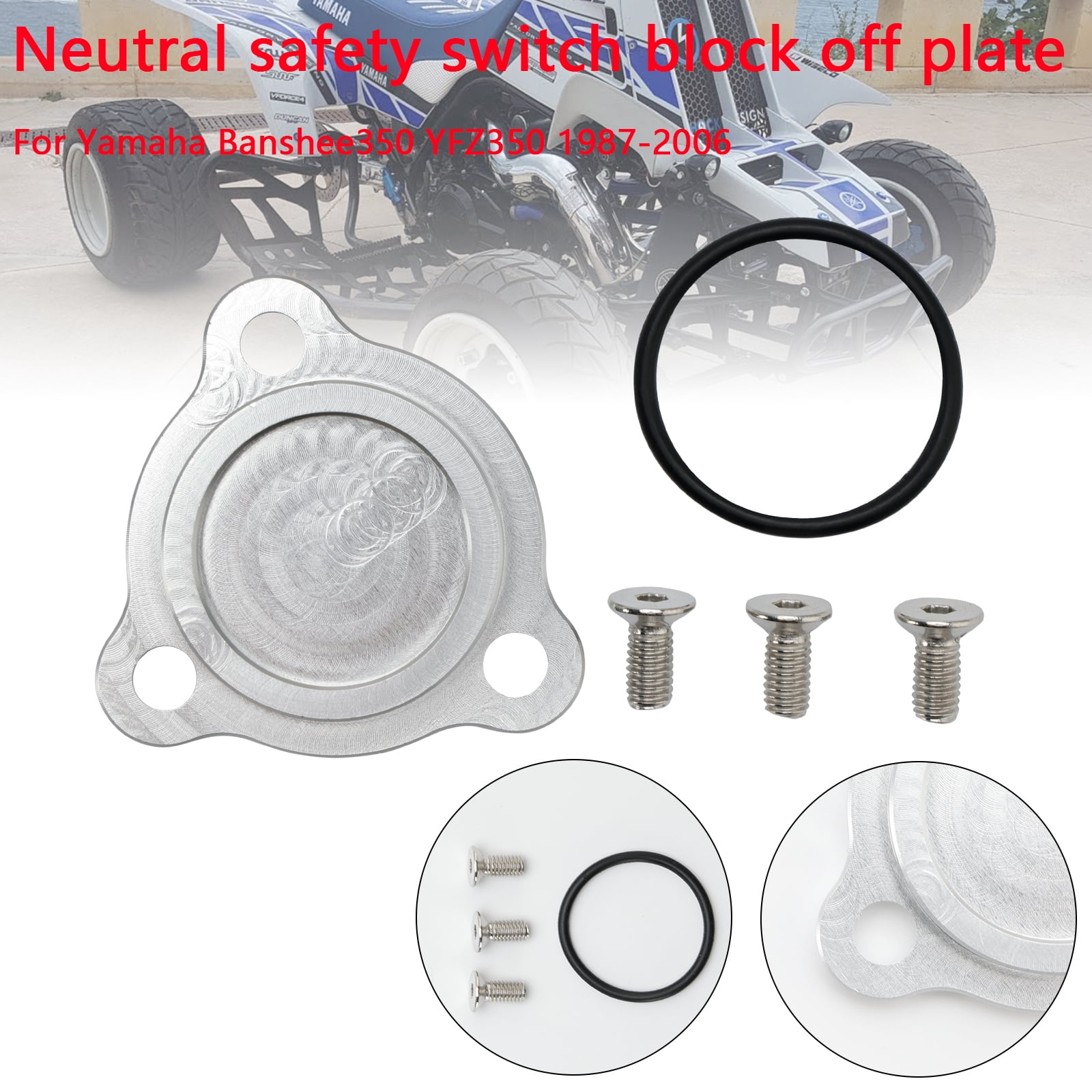 Neutral safety switch block off plate For Yamaha Banshee 350 YFZ350 87 ...
