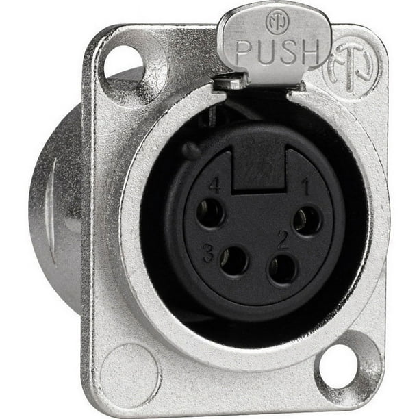 Neutrik NC4FD-L-1 XLR "D" Series Panel Mount Female Nickel - Walmart ...