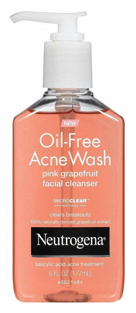 Neutrogena Acne Wash Pink Grapefruit 6 Ounce Pump 177ml 6 Pack ...