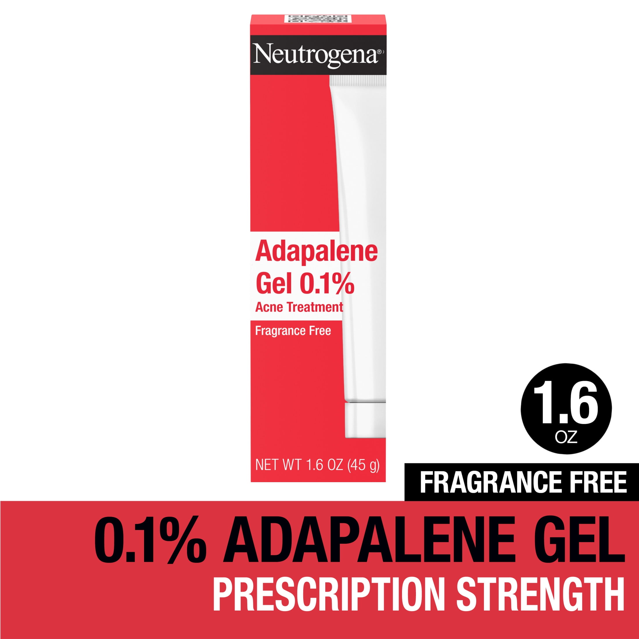 Neutrogena Adapalene Gel Acne Treatment, 0.1% Adapalene, 1.6 oz ...