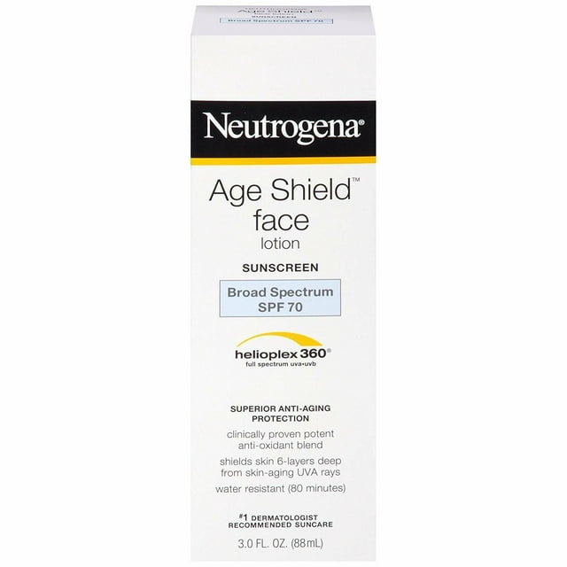 Neutrogena Age Shield Face Sunscreen, SPF 70, Sheer Liquid, Oil Free ...