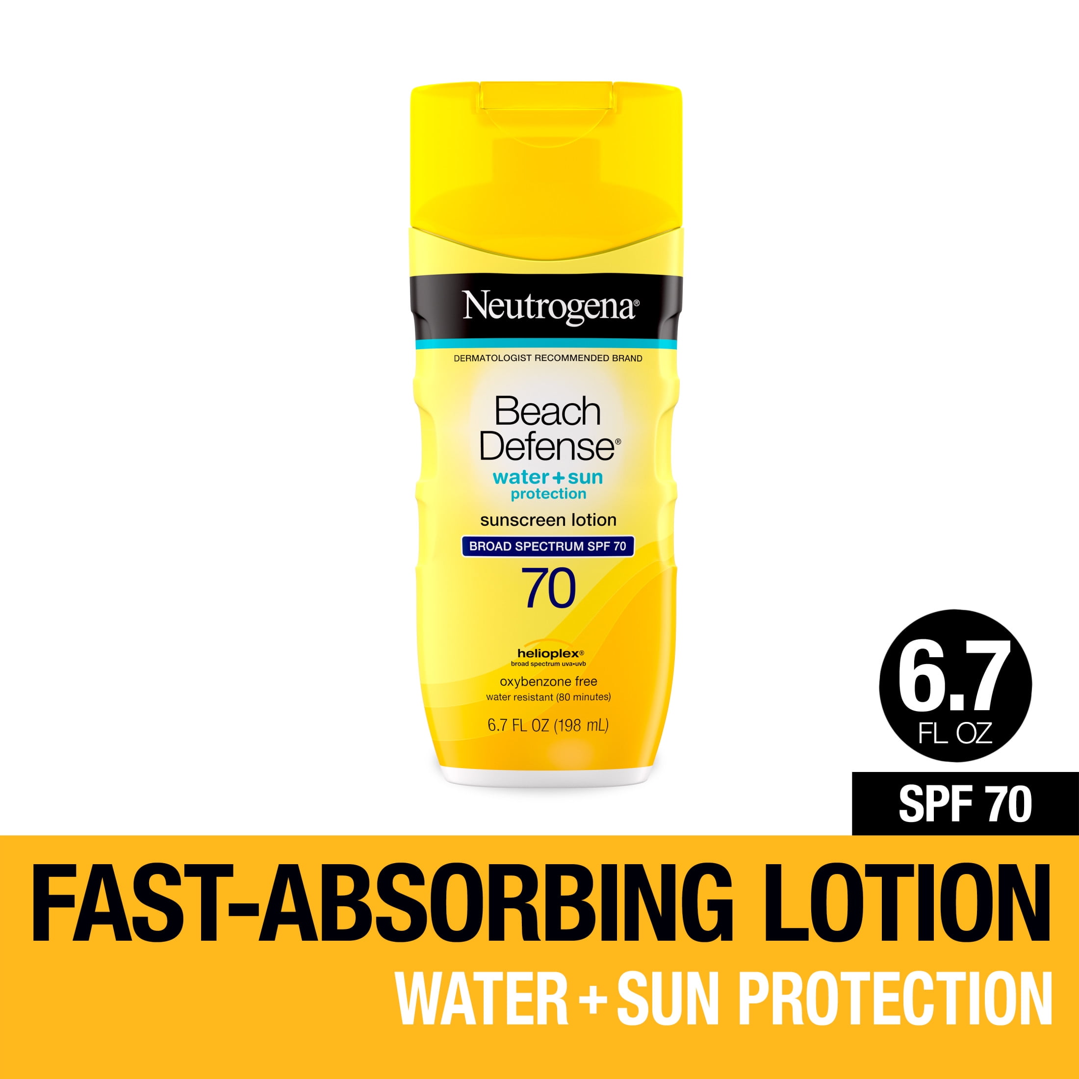 Neutrogena Beach Defense SPF 70 Sunscreen Lotion, Oil-Free, 6.7 oz ...