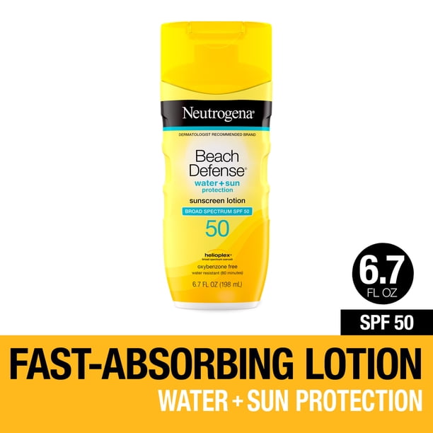 Neutrogena Beach Defense Sunscreen Lotion with SPF 50, 6.7 fl. oz ...