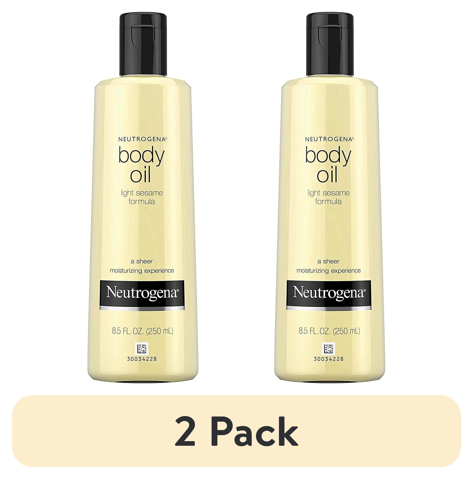 (2 pack) Neutrogena Body Oil, 8.5 FL OZ | Fragrance-Free Light Sesame ...