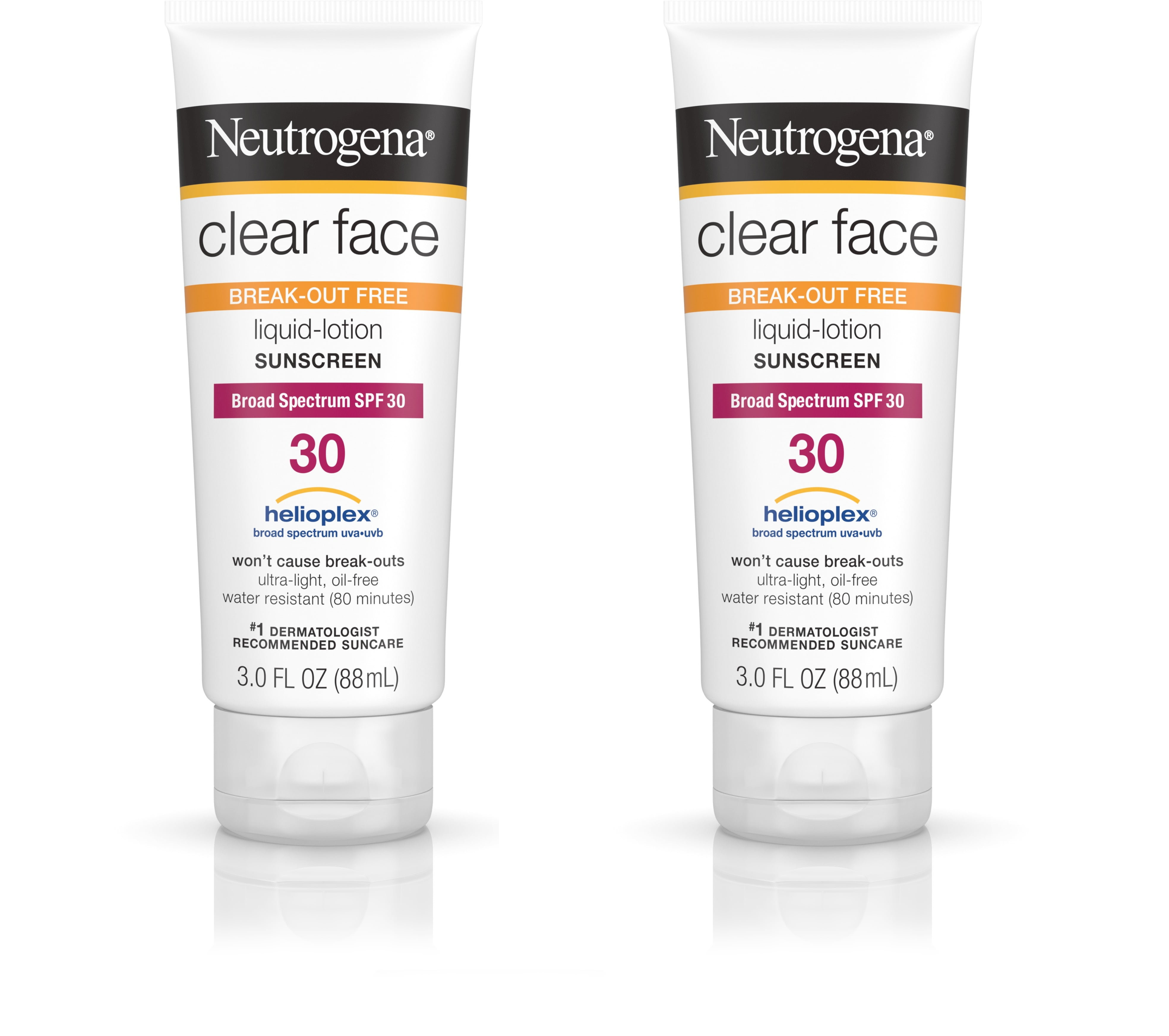 Neutrogena Clear Face Liquid Lotion Sunscreen with SPF 30, 3 fl. Oz - 2 ...