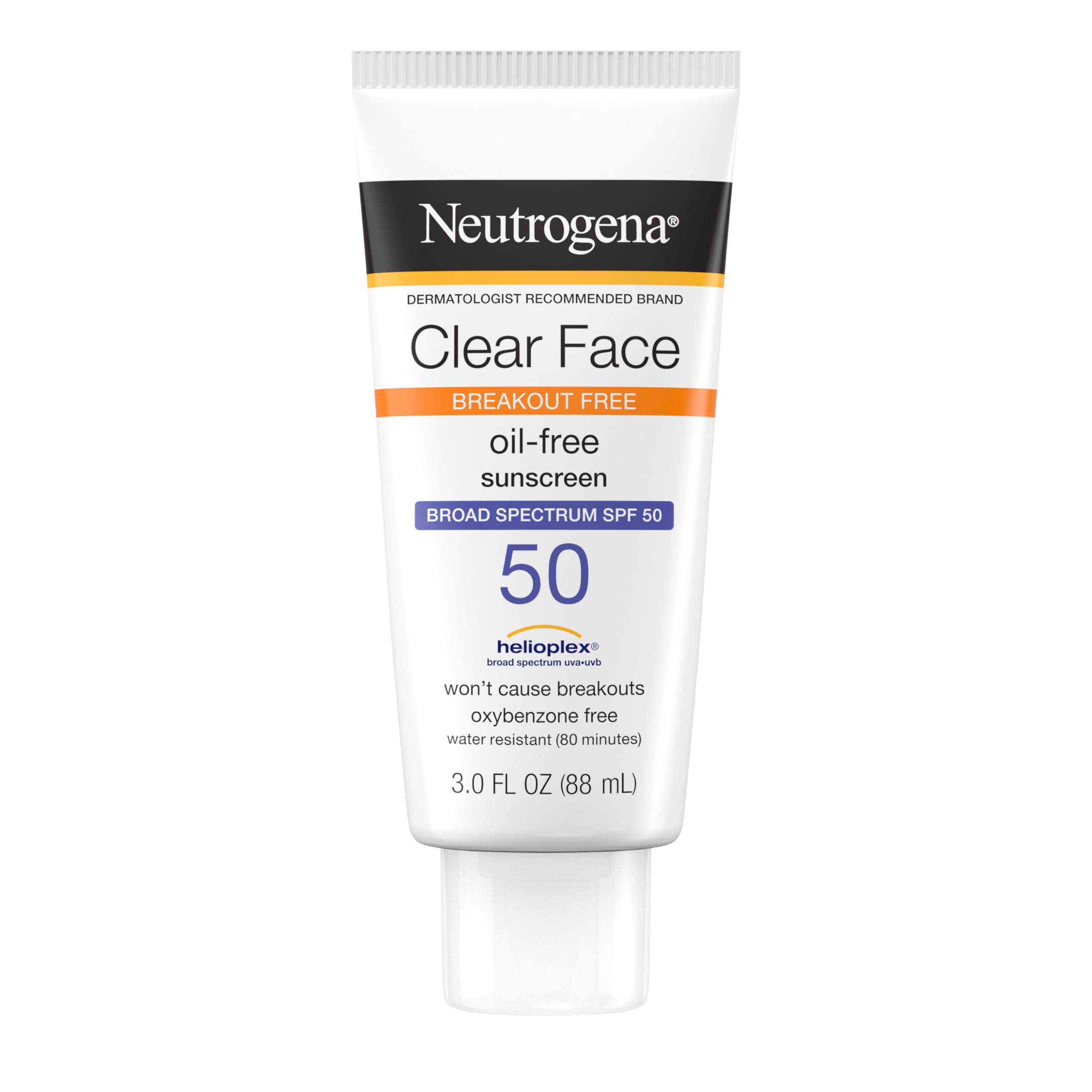 Neutrogena Clear Face Sunscreen Lotion for Acne-Prone Skin, Broad Spectrum SPF 50 Facial ...