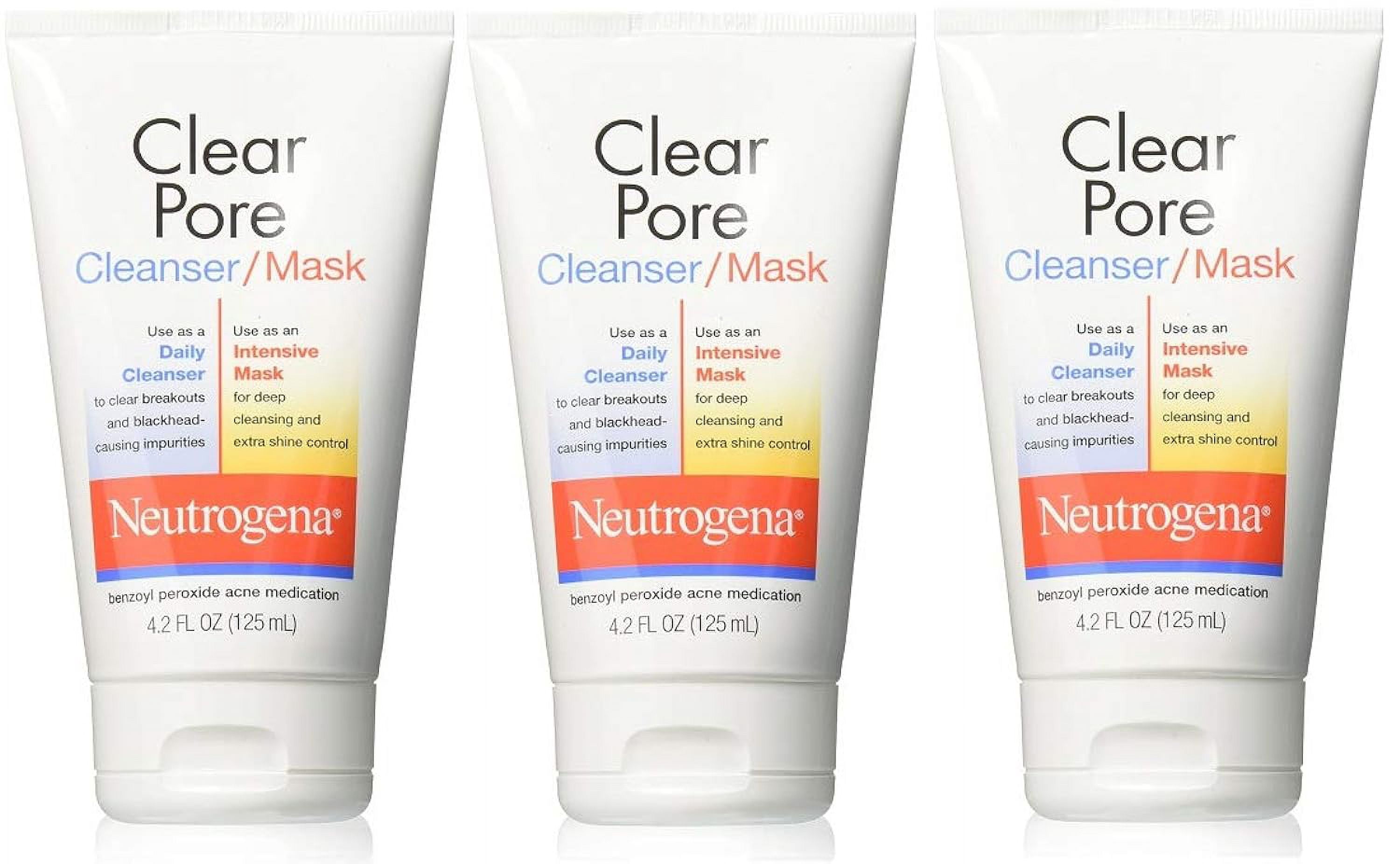 Neutrogena Clear Pore Facial Cleanser / Face Mask containing Kaolin and ...