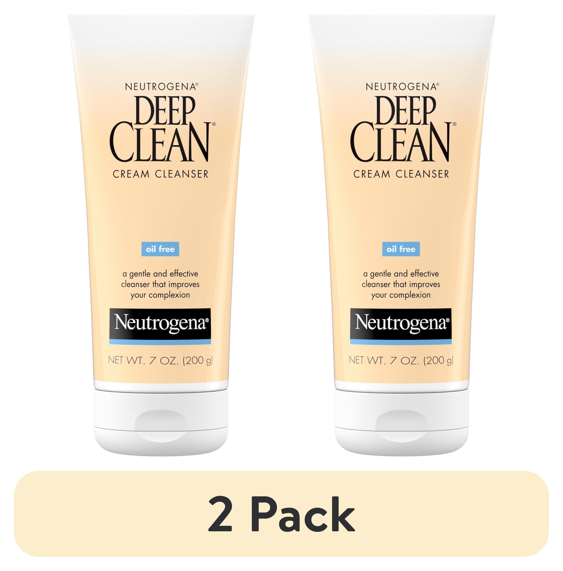 (2 pack) Neutrogena Deep Clean Oil-Free Daily Facial Cream Cleanser, 7 ...