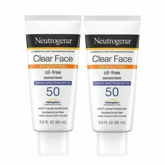 Neutrogena Face Sunscreen SPF 50 Broad Spectrum Clear Face Lotion ...