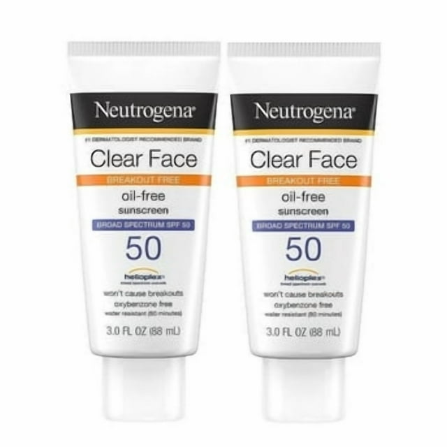 Neutrogena Clear Face Liquid Sunscreen for Sensitive Skin Care, SPF 50 ...