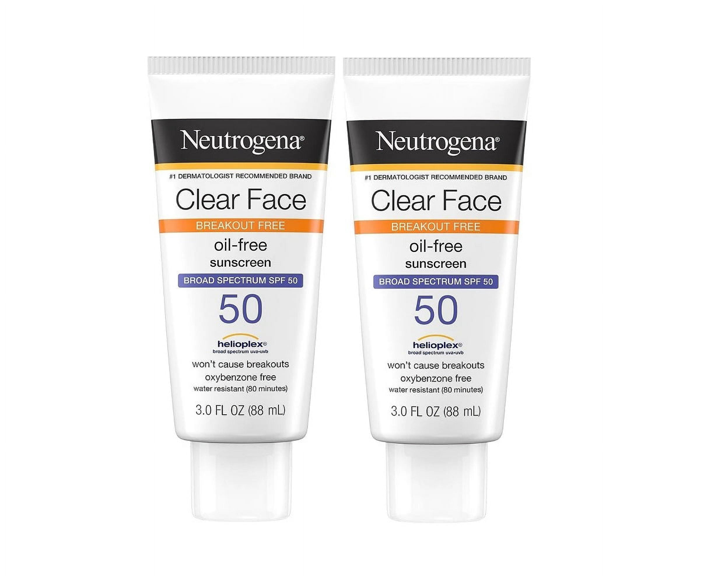 Neutrogena Clear Face Liquid Sunscreen for Sensitive Skin Care, SPF 50 ...