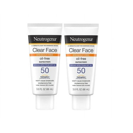 Neutrogena Clear Face Liquid Sunscreen for Sensitive Skin Care, SPF 50 ...